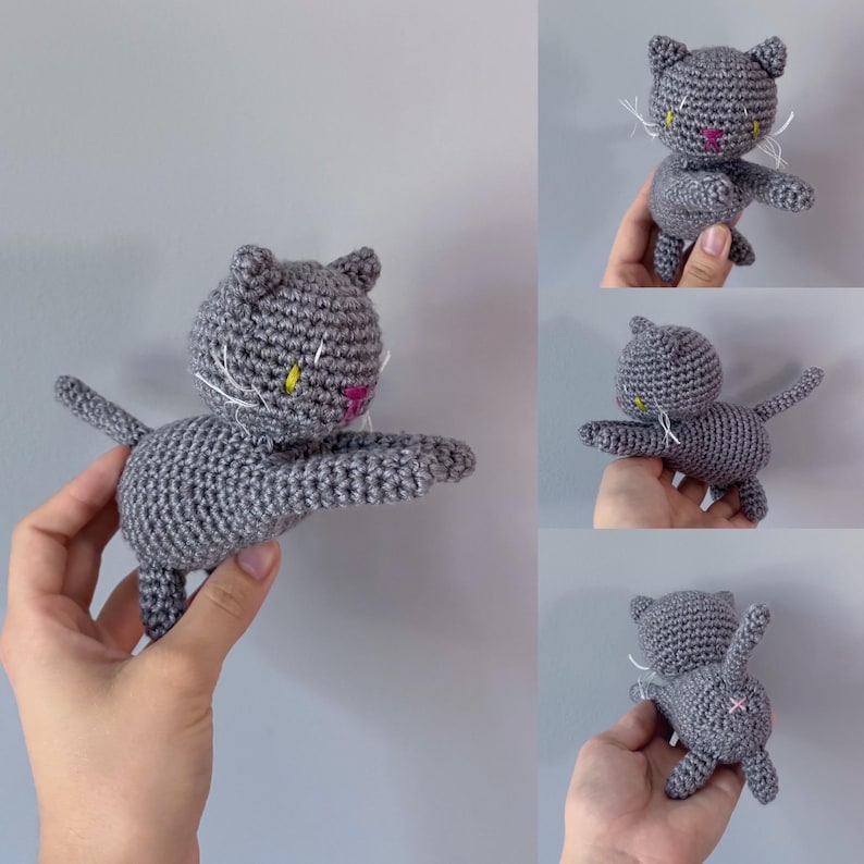 Kitty Cat Puppy Dog Play Bow Plushie Amigurumi Crocheted Stuffed Animal ...