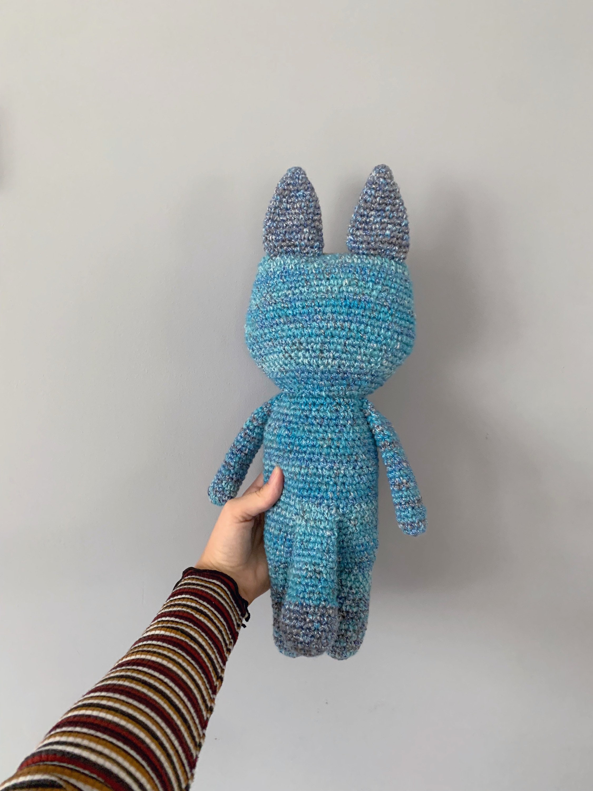 Bluey Crochet Dog Amigurumi Handmade Plushie Disney Jr Blue Yellow Gold ...