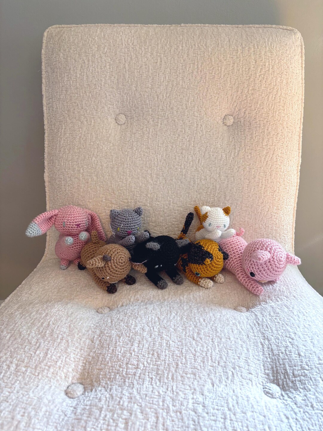 Kitty Cat Puppy Dog Play Bow Plushie Amigurumi Crocheted Stuffed Animal ...