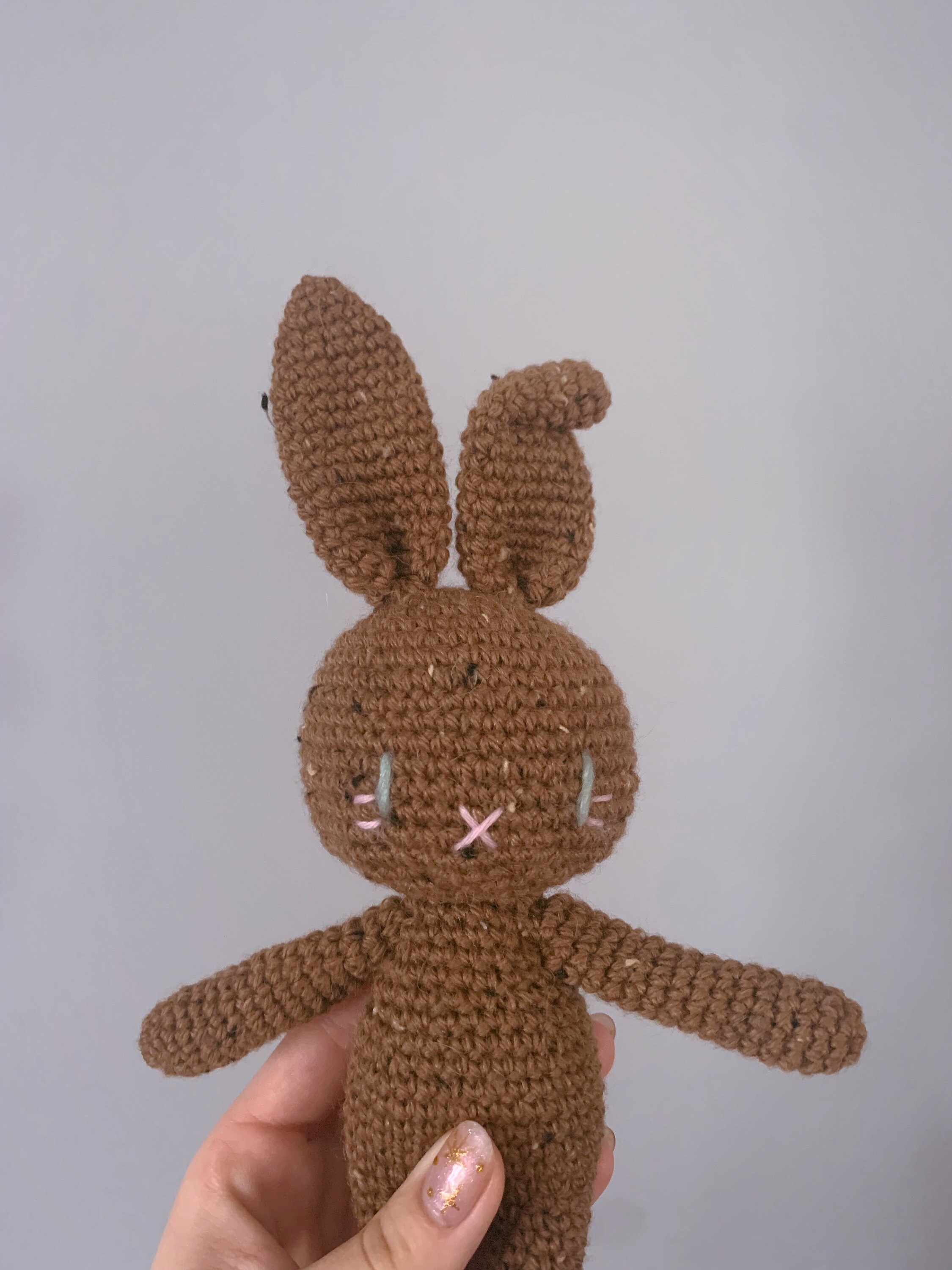 Brown & White Albino Zombie Halloween Bunny Handmade Amigurumi Stuffed ...