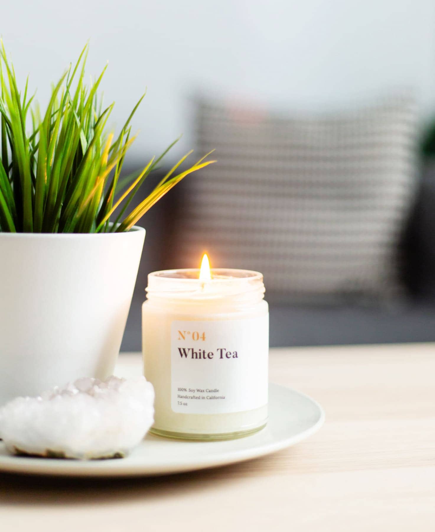 N04 White Tea Candle Handmade Soy Candles Dining Room | Etsy