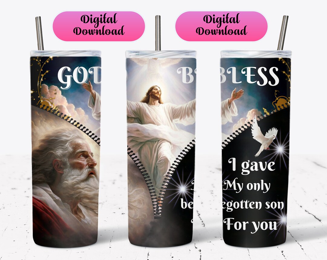 Godly Tumbler Wraps, God Bless Tumbler, 20 Oz Skinny Straight Tumbler ...