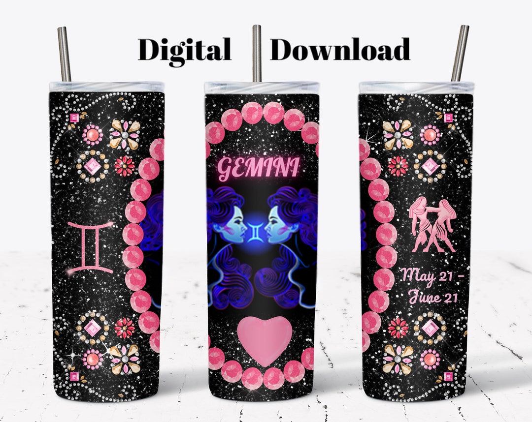 Gemini Zodiac Tumbler Wrap 20oz Sublimation Tumbler Straight Wall Heat ...