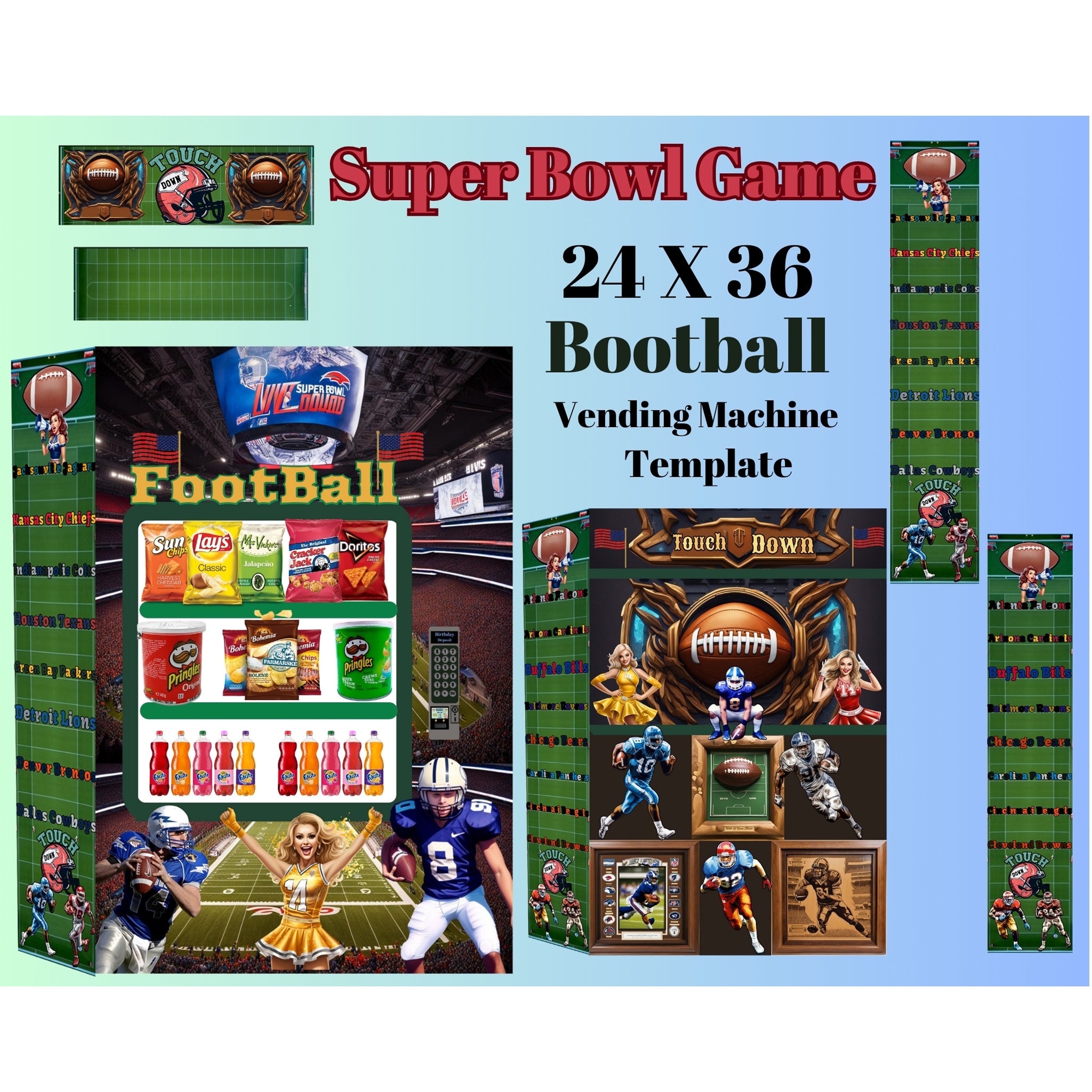 Vending Machine Template, Football Party, Vending Machine PNG, Super ...