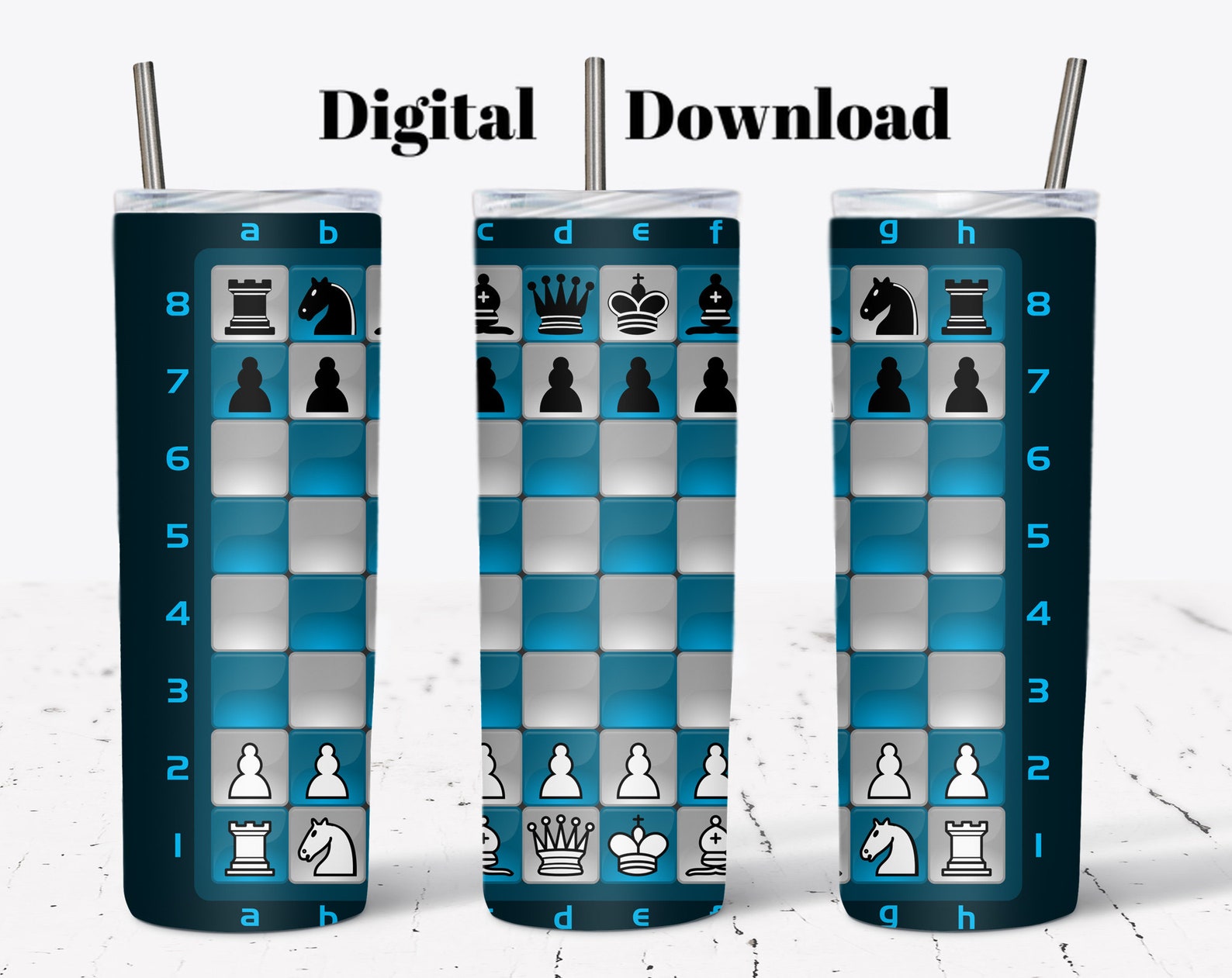Chess Tumbler 20 Oz Skinny Straight Wall Sublimation Design Tumbler ...
