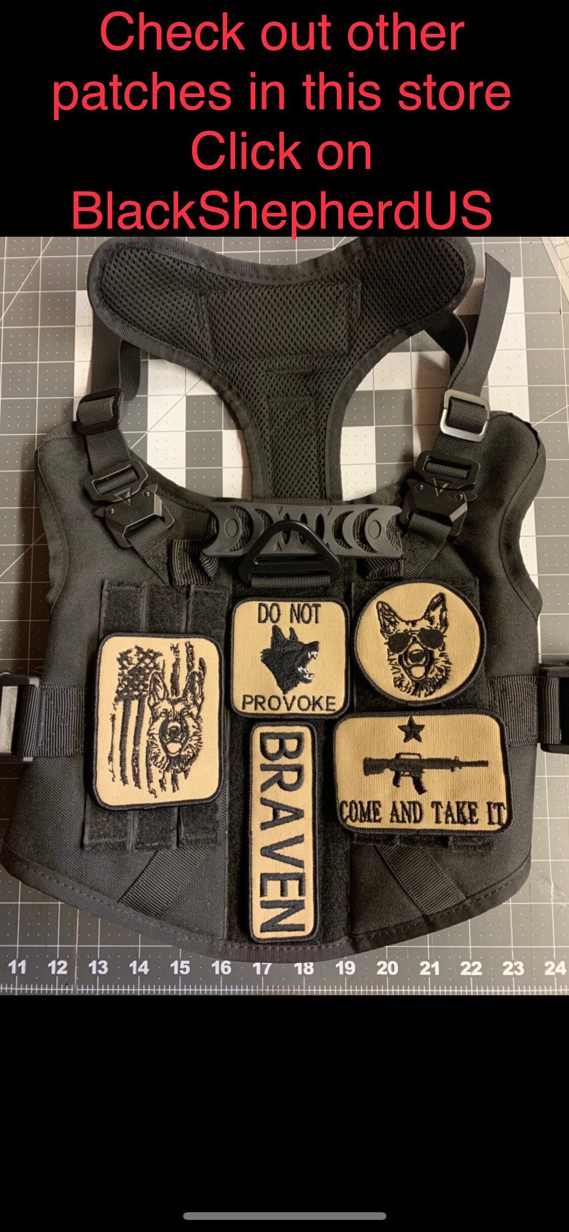 German shepherd vest patches. German Shepherd patch light - Etsy Nederland