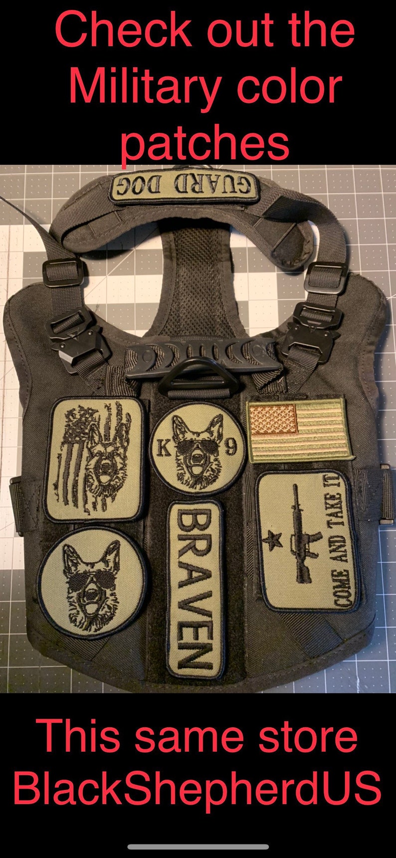 K9 German Shepherd Vest Patch, K9 Patch German Shepherd Harness Patch. Patch Comes Ready to ...