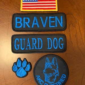 German Shepherd Patches Ready to Attach to Dog Vest / Harness. Dog Vest Harness Patches, Do Not ...