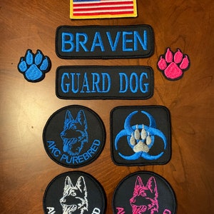 German Shepherd Patches Ready to Attach to Dog Vest / Harness. Dog Vest ...