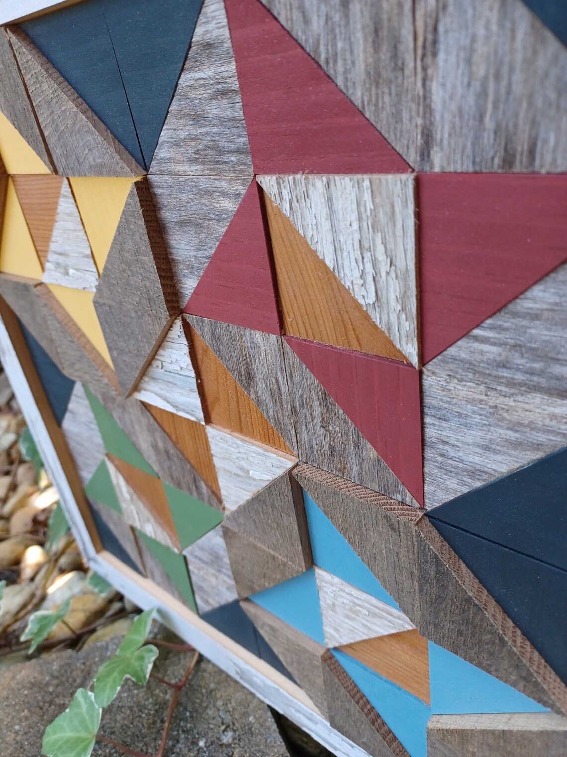Wood Block Wall Art/small Wood Quilt Square/wall Decor Barnwood Quilt ...