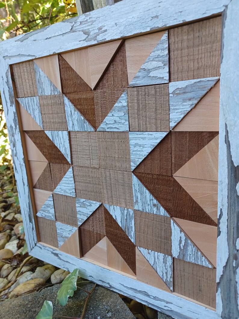 Wood Block Wall Art/small Wood Quilt Square/wall Decor - Etsy