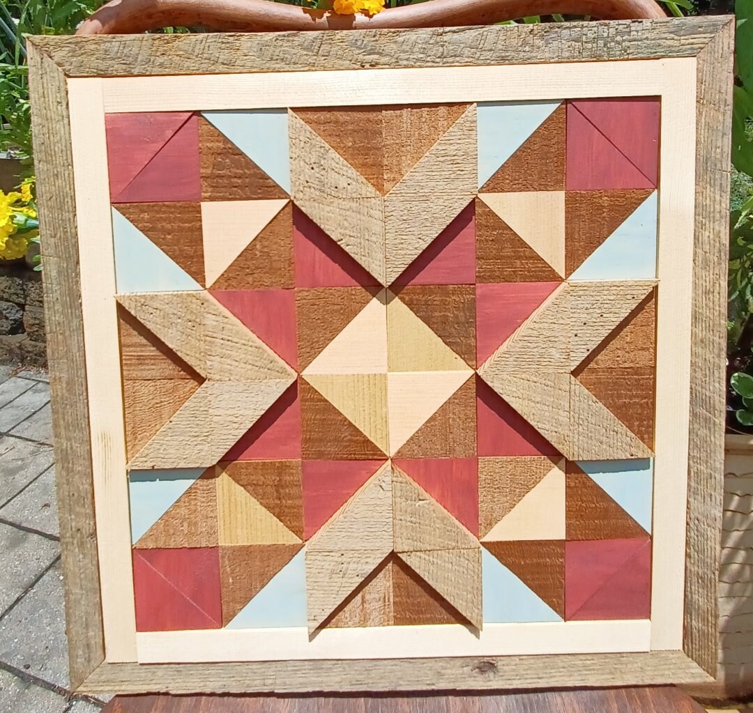 Wood Block Wall Art/small Wood Quilt Square/wall Decor - Etsy