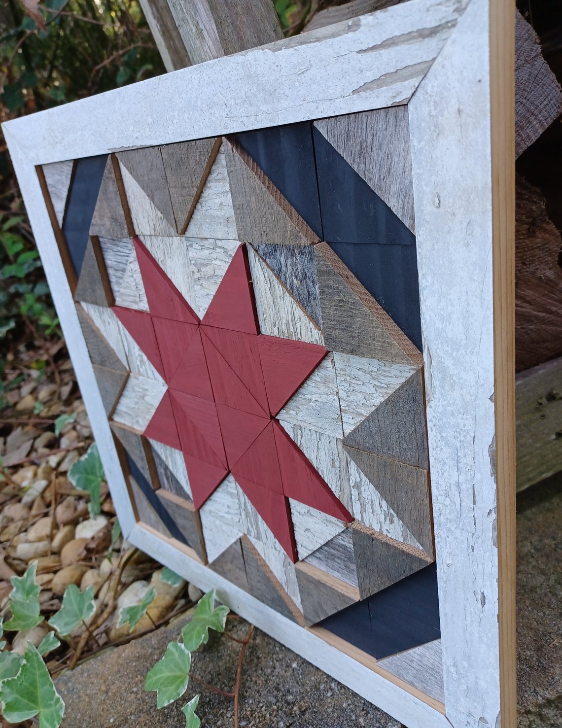 Wood Block Wall Art/small Wood Quilt Square/wall Decor Barnwood Quilt ...
