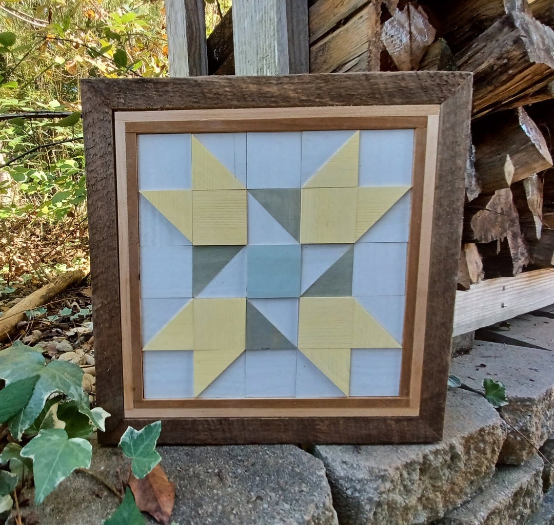 Wood Block Wall Art/small Wood Quilt Square/wall Decor Quilt/12x12 ...