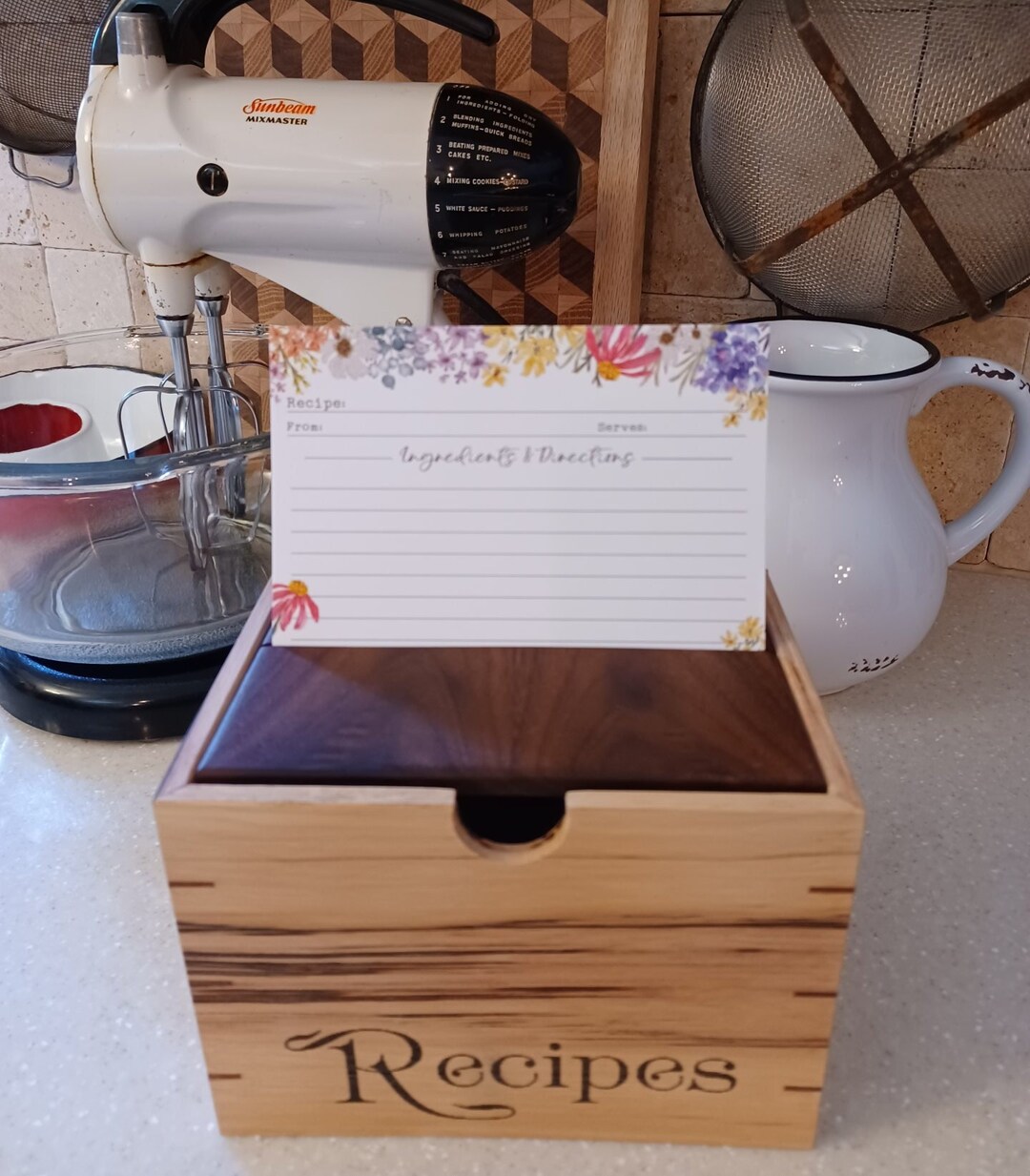 Wood Recipe Box / Recipe Box / Engraved Recipe Box / Wedding Shower ...