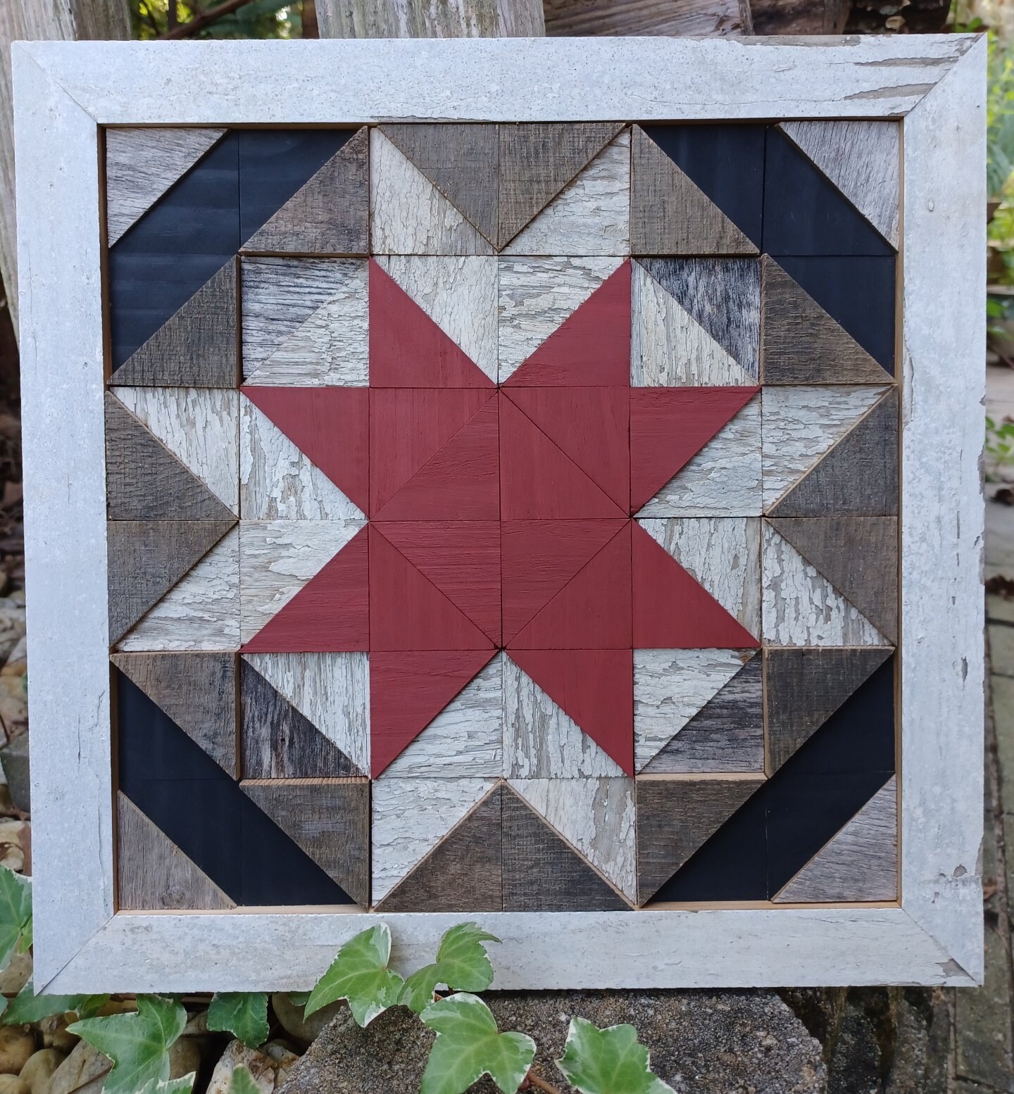 Wood Block Wall Art/small Wood Quilt Square/wall Decor Barnwood Quilt ...