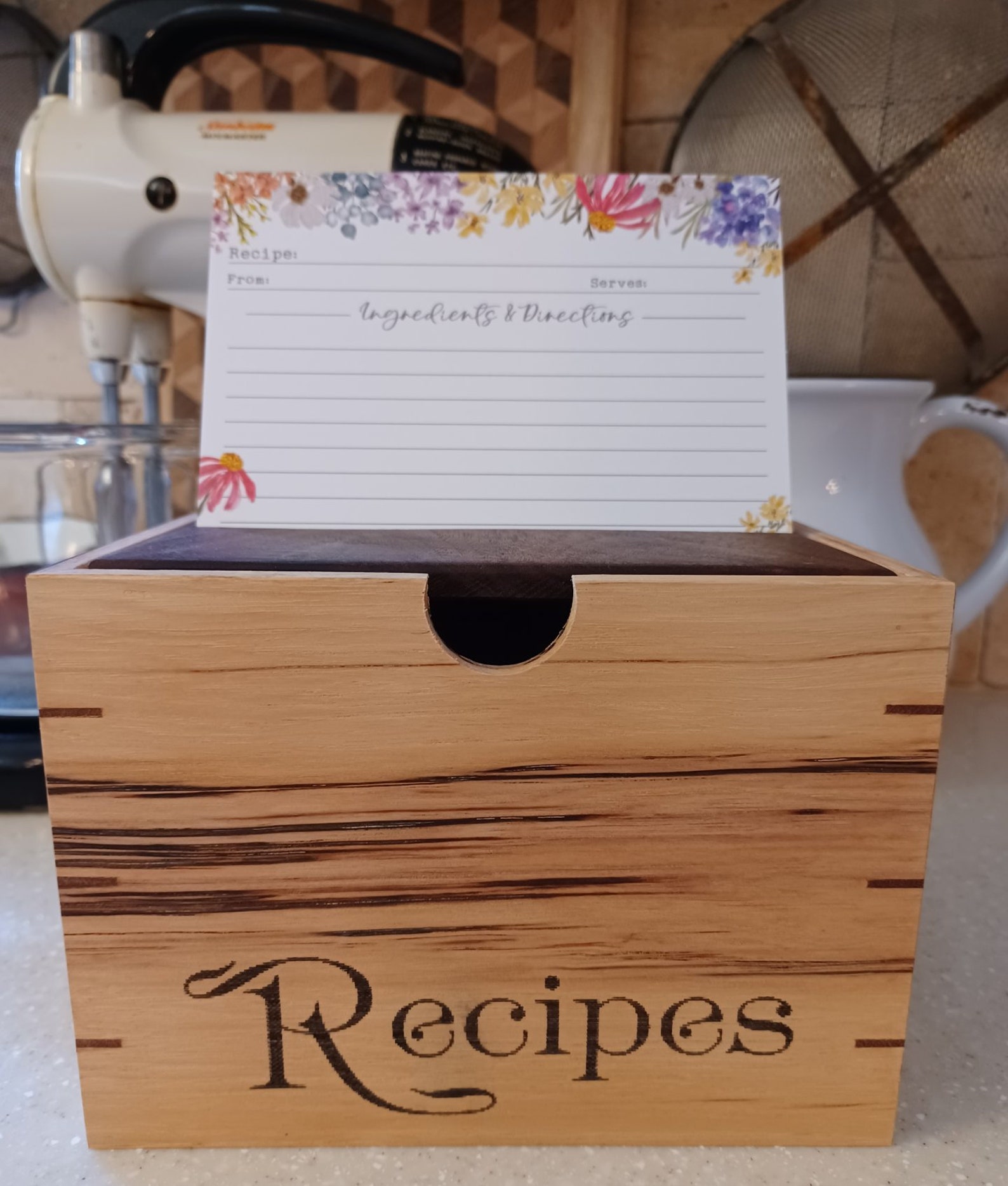 Wood Recipe Box / Recipe Box / Engraved Recipe Box / Wedding Shower ...