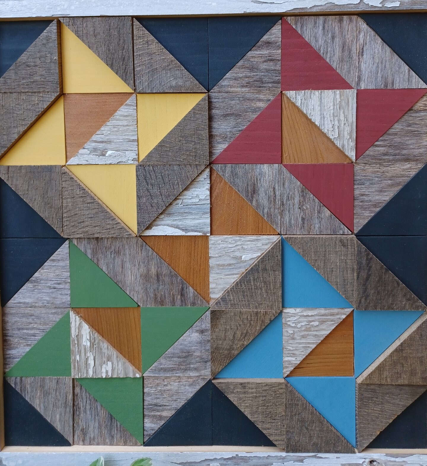 Wood Block Wall Art/small Wood Quilt Square/wall Decor Barnwood Quilt ...