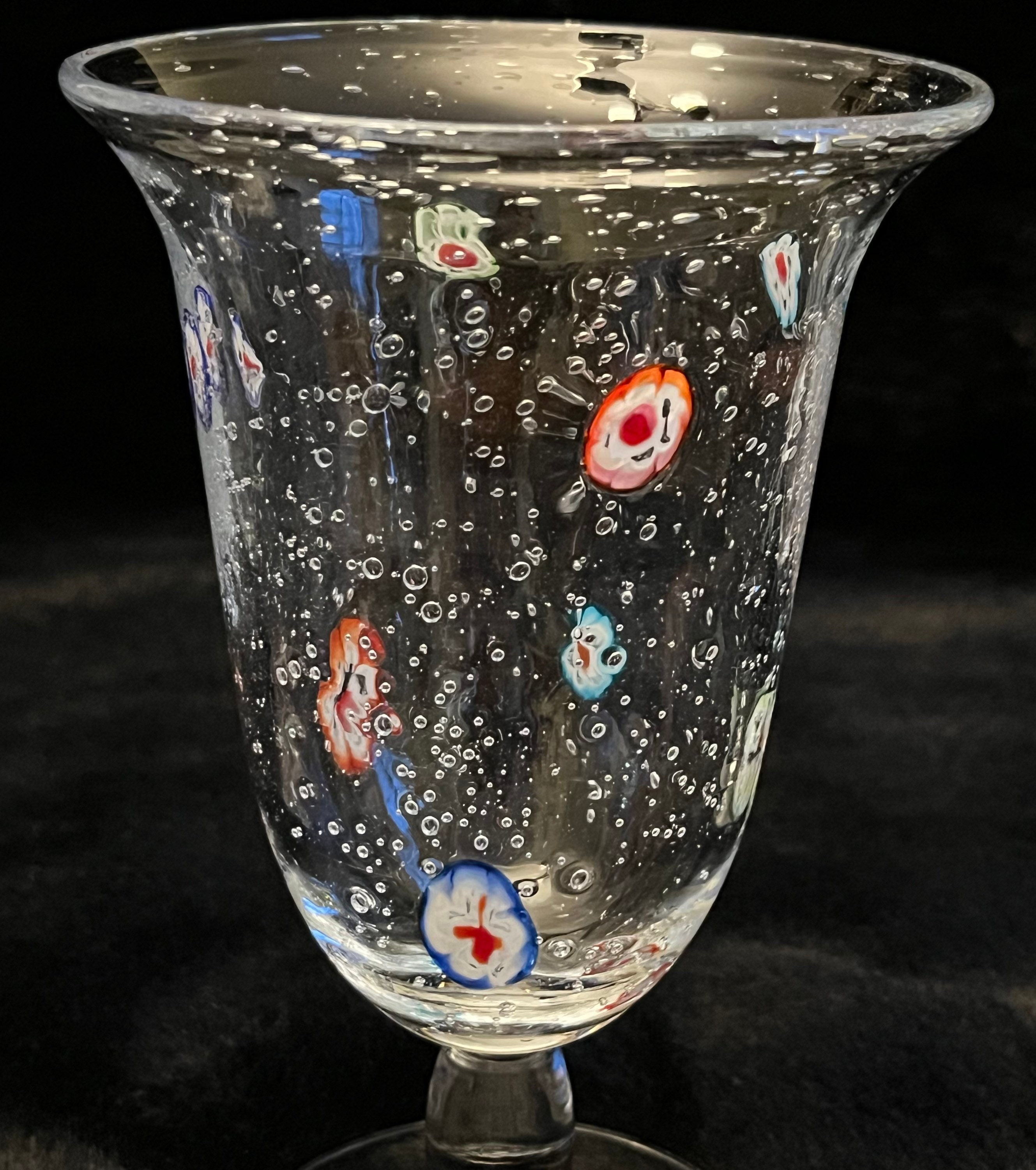 Lof of 4 Millefiori Hand-blown Murano Style Wine Glass Goblets - Etsy