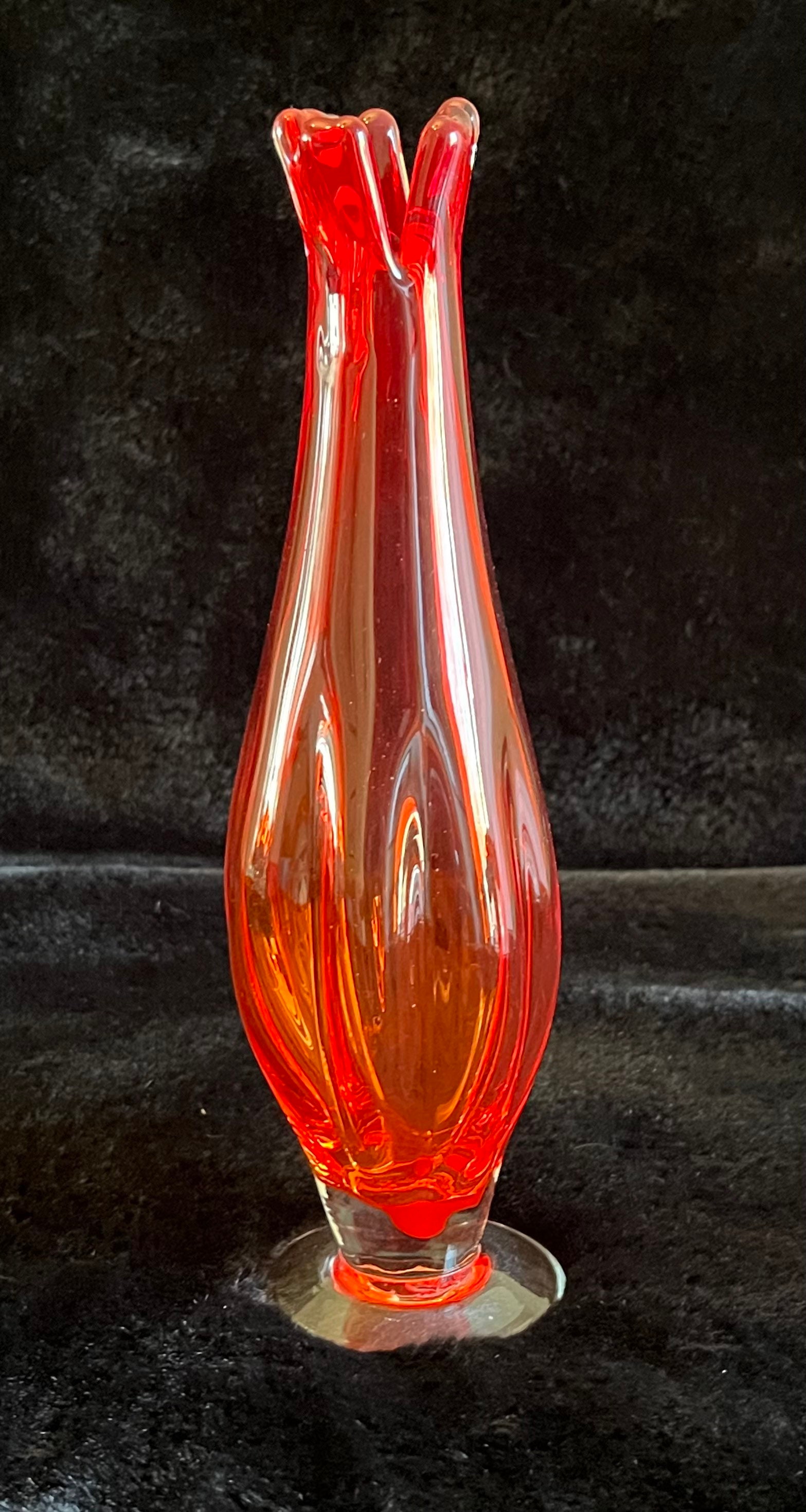Vintage MCM Lefton Glass Swung Bud Vase Red/orange Made in Japan 9.25 ...