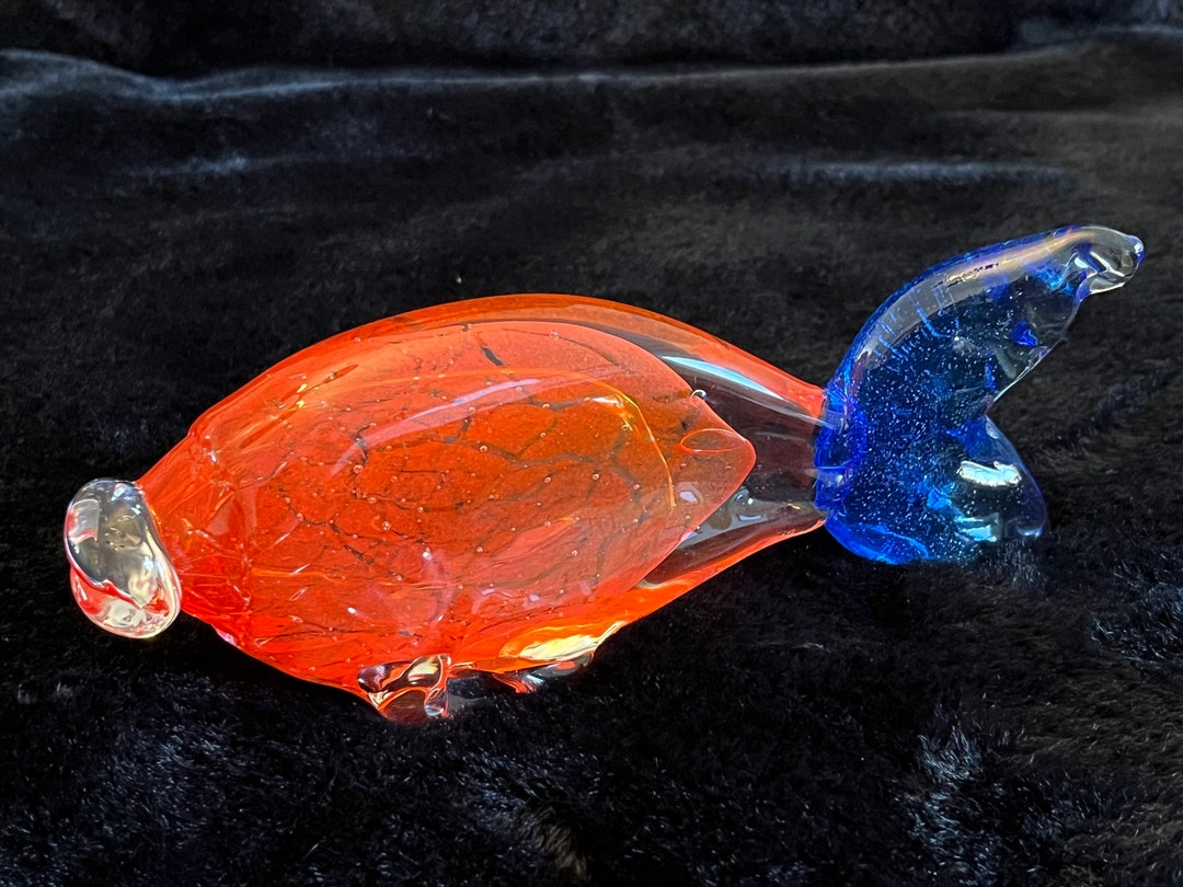 Art Glass Fish Sculpture Artist Signed Annie Michaud - Etsy