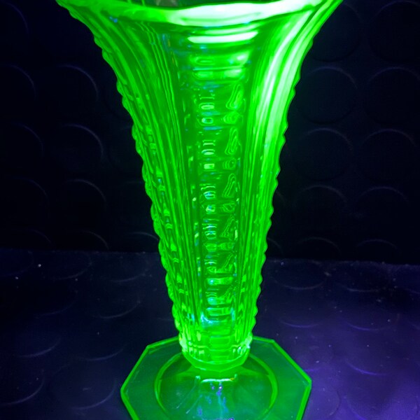 Uranium Glass Vase - Etsy