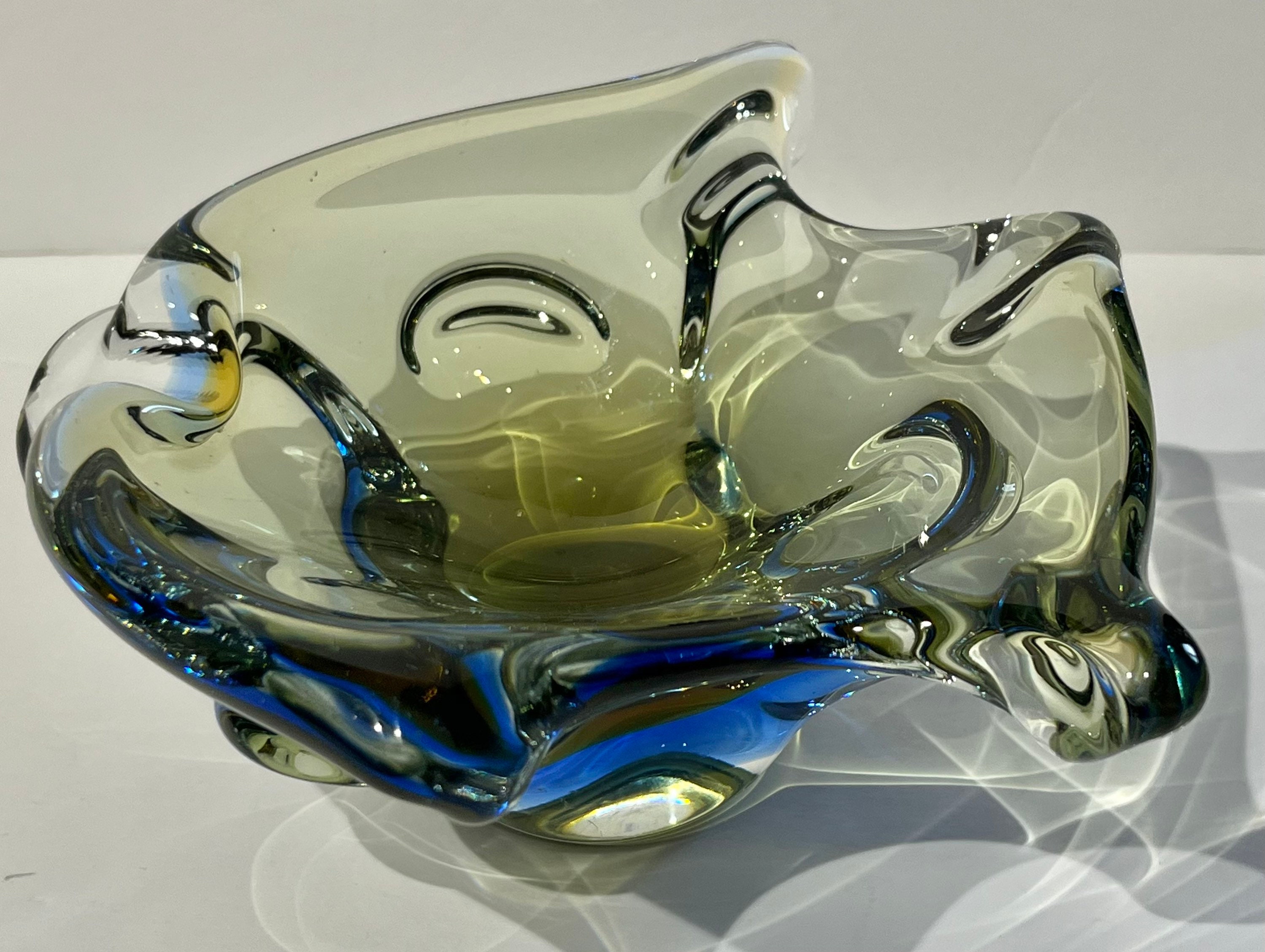 Vintage Blown Glass Fish Shaped Cigar Ashtray Blue and Smoke - Etsy
