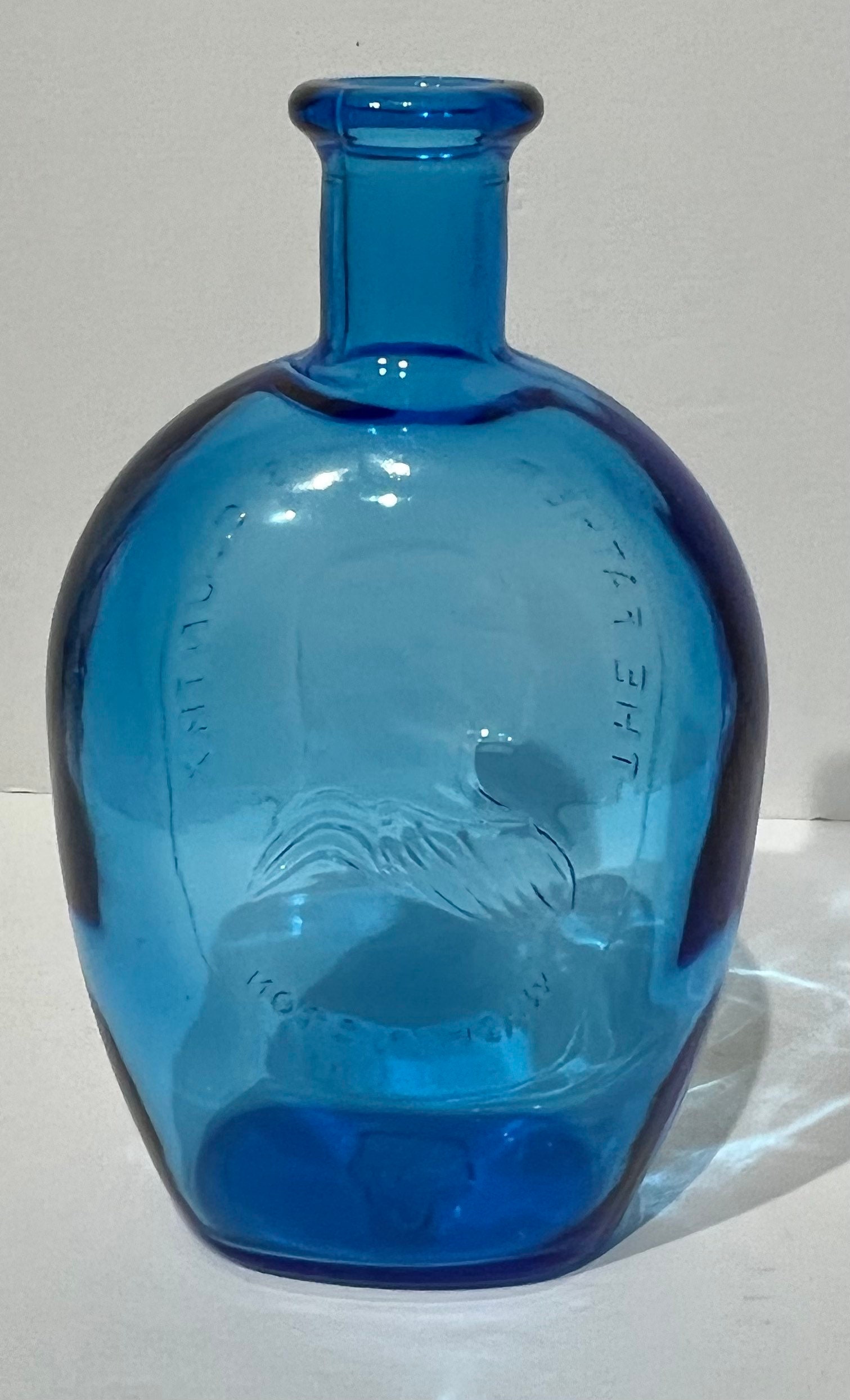 Vintage WHEATON GLASS BOTTLE George Washington Bottle Blue Vintage ...