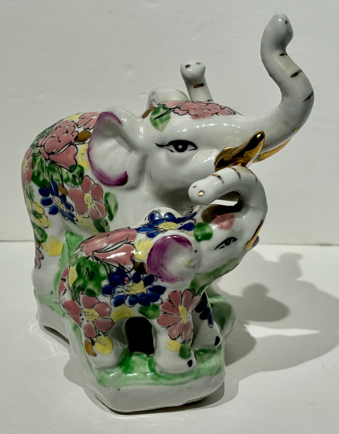 Antique Chinese Hand Painted Figurine Gold Gilt Porcelain Elephant - Etsy