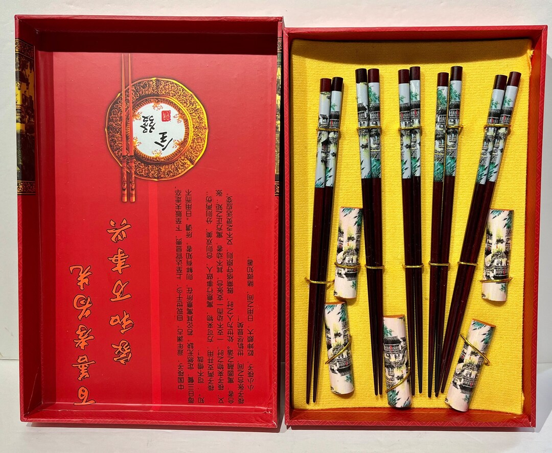 Beautiful Chinese Chopsticks Gift Set of 5 With Rests - Etsy