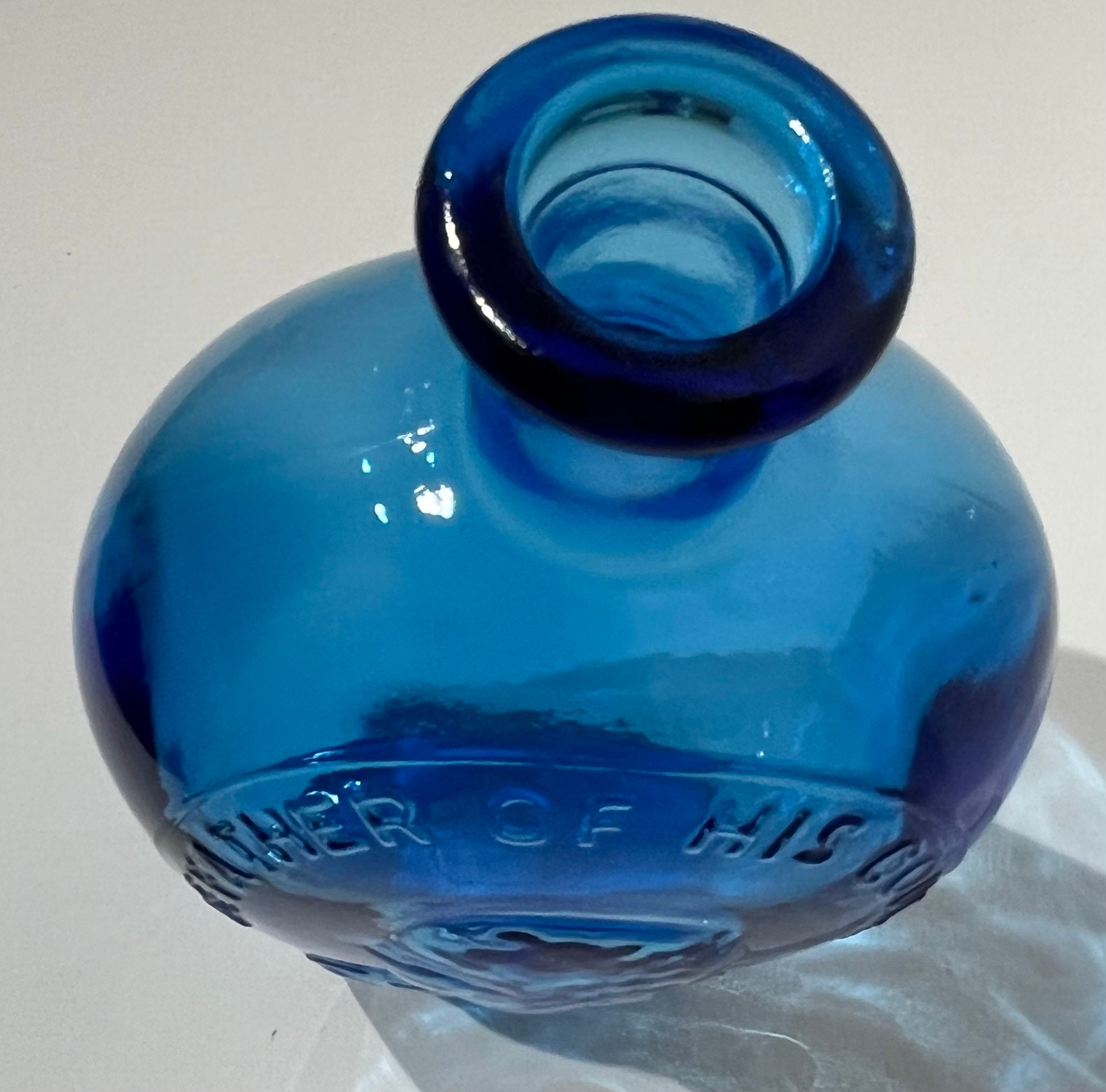 Vintage WHEATON GLASS BOTTLE George Washington Bottle Blue Vintage ...