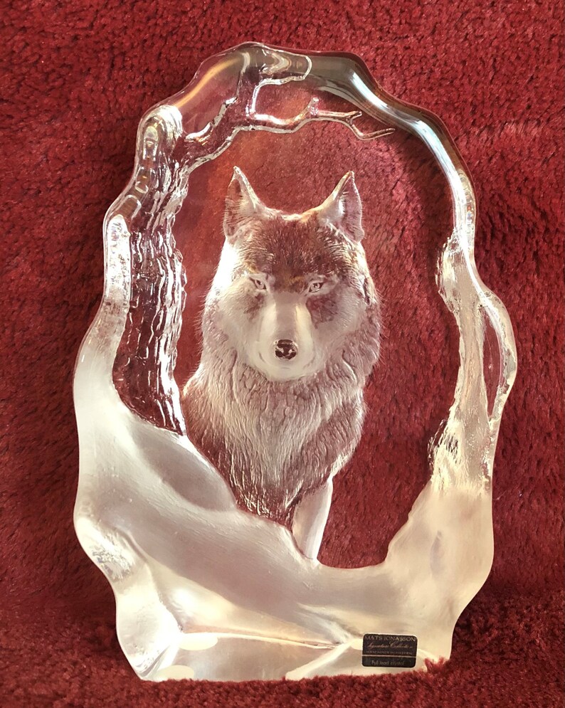 Mats Jonasson Signature Collection Wolf Block Limited Edition | Etsy