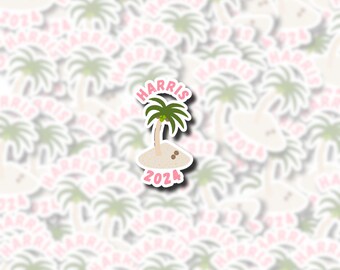 Kamala Harris 2024 Coconut Tree Sticker - Etsy