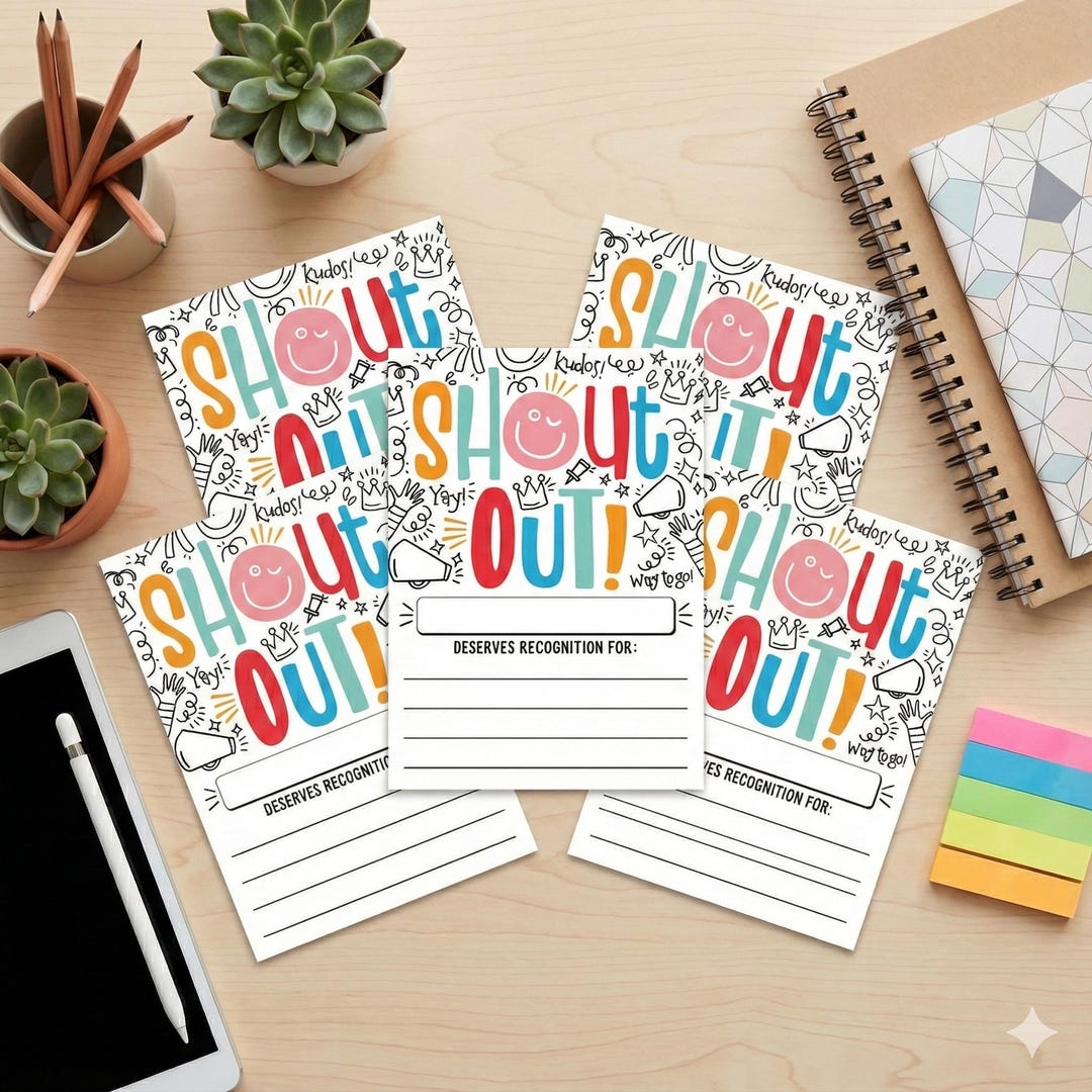 Shout Out Cards for Classroom, Teacher Encouragement Notes, Positive ...