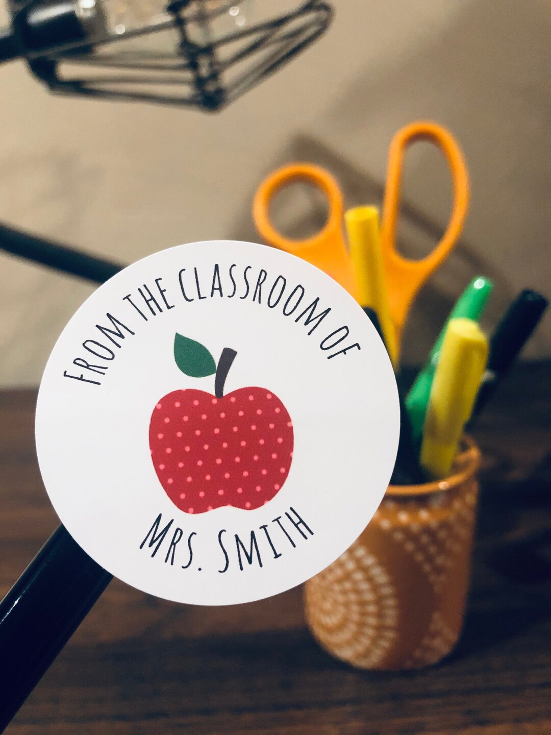 Custom Teacher Stickers, From the Classroom Sticker, Apple Teacher ...