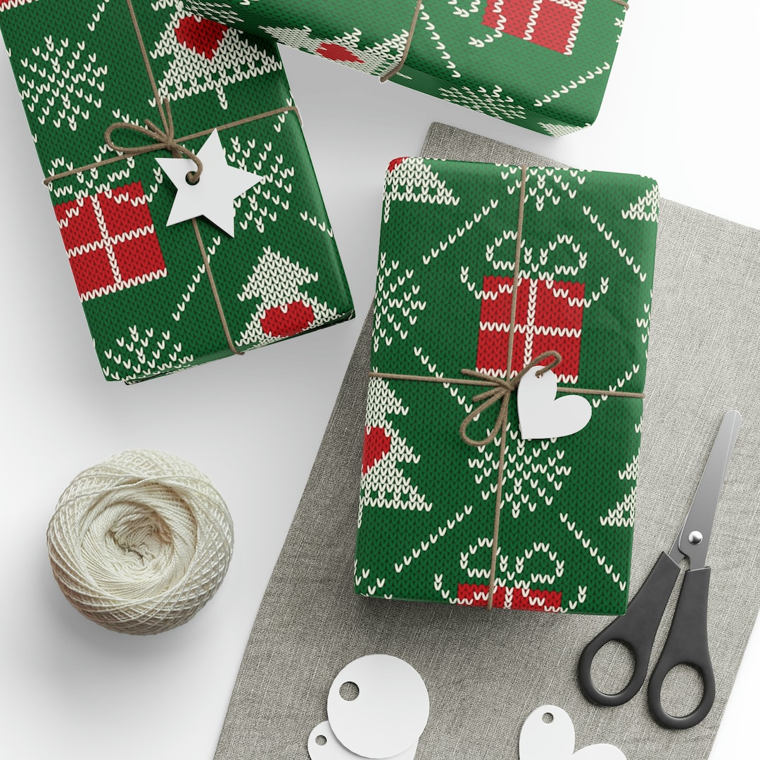 Christmas Wrapping Paper, Cross Stitch Christmas Pattern, Christmas ...