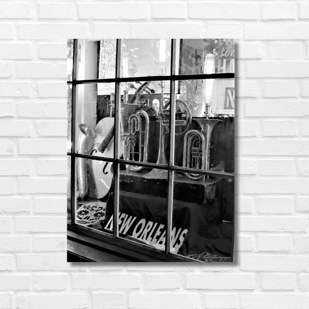New Orleans Window Picture - Digital Printable Downloadable Black and White Photo Taken of a ...
