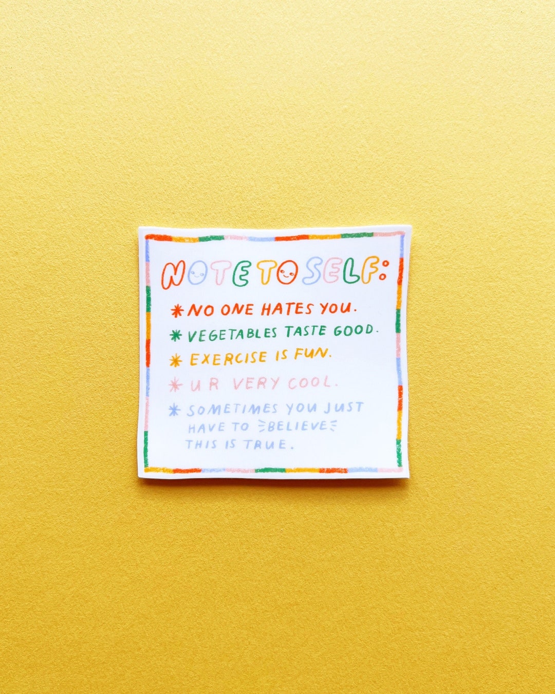 Note to Self Sticker - Etsy