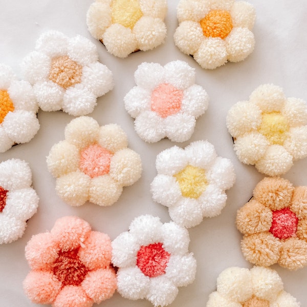 Pom Pom Flowers - Etsy
