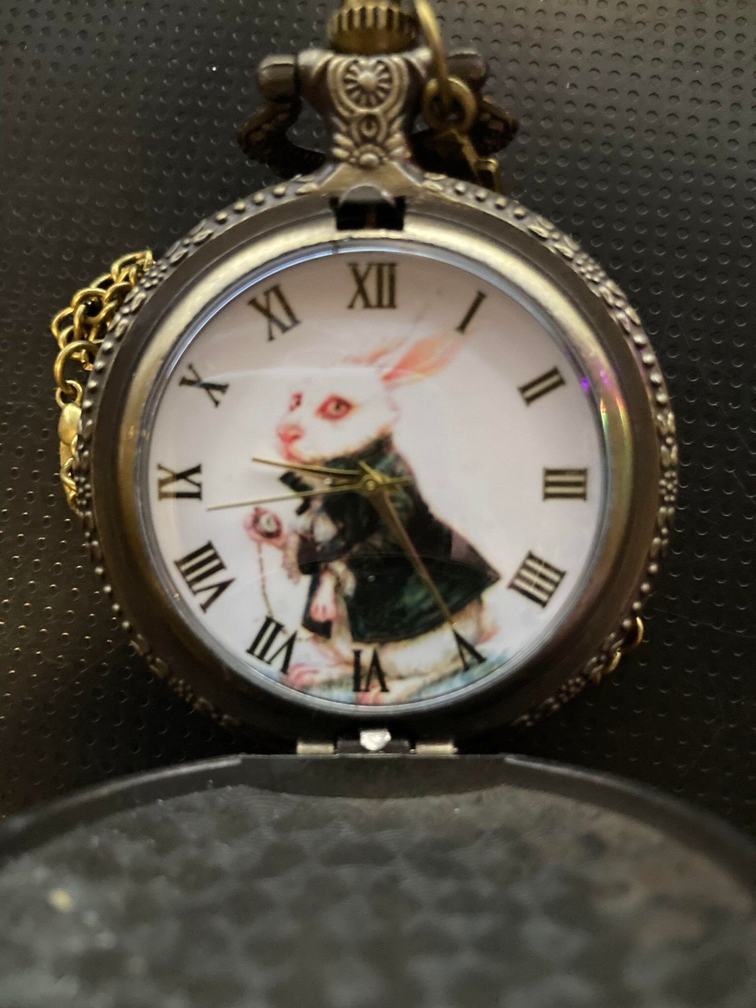 Vintage Inspired White Rabbit Alice in Wonderland Quartz Pocket Watch ...