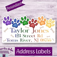 Paws Return Address Labels on Brown Kraft Pups Dog Love Puppy Love ...
