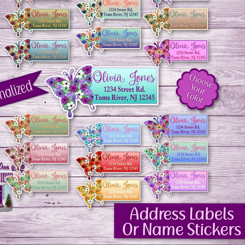 Personalized Colorful Address Labels - Etsy
