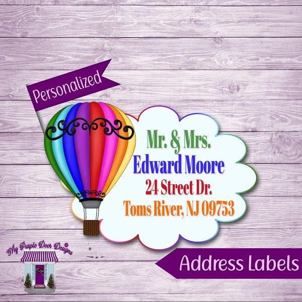 Hot Air Balloon Address Labels - Etsy