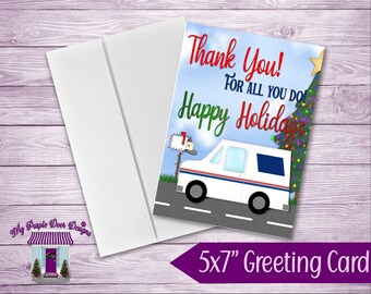 Mail Carrier Thank You Card Letter Carrier Thank You Card - Etsy