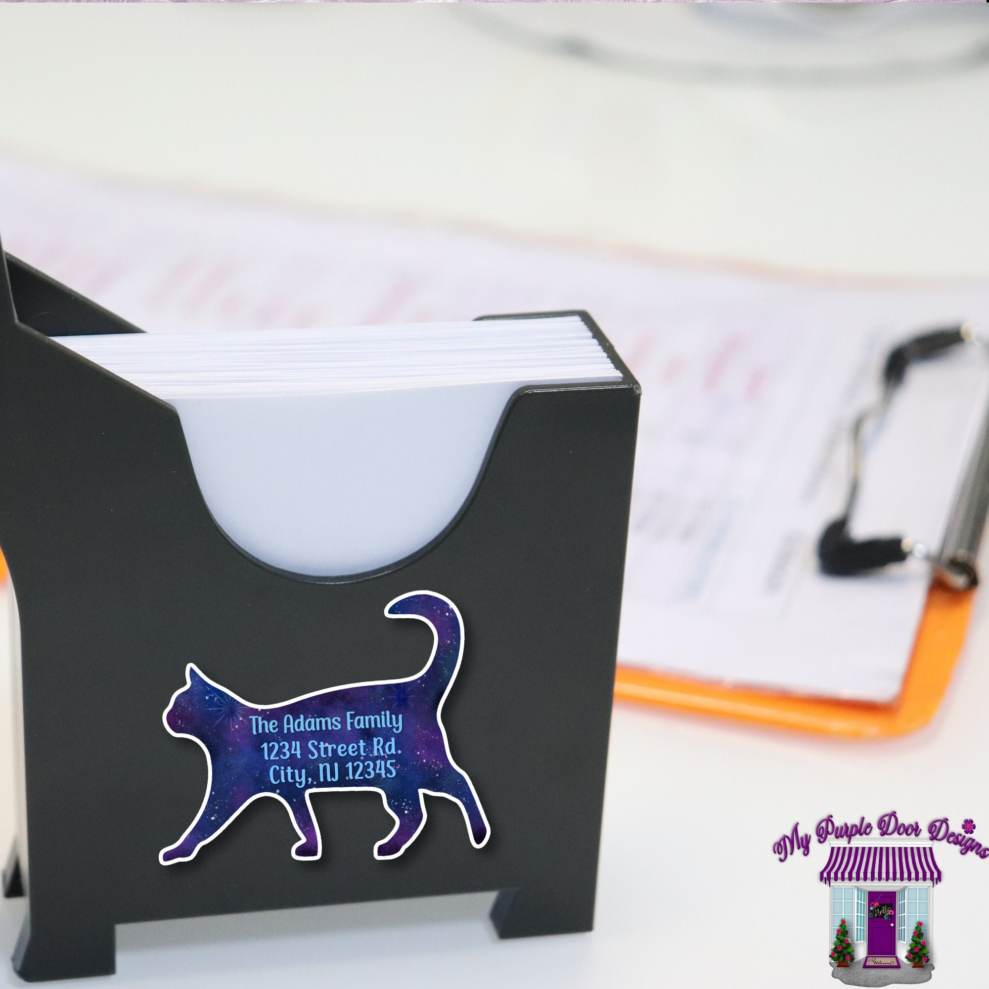 Cat Night Sky Return Address Labels, Personalized Halloween Mailing ...