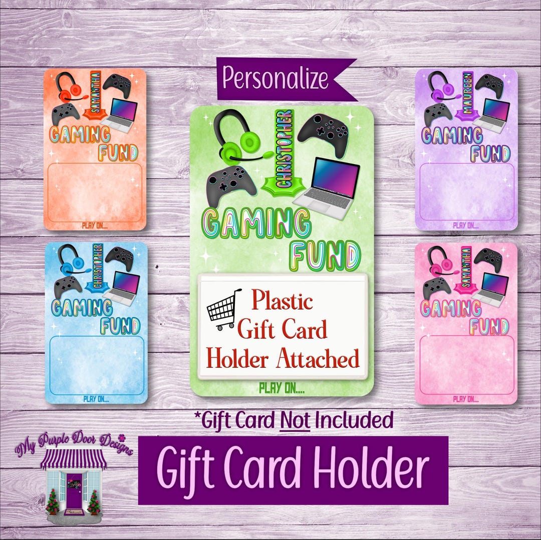 Gaming Fund Personalized Gift Card Holder, Money Gamer Greeting Card ...