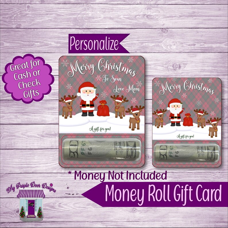 Merry Christmas Santa Claus Money Gift Holder, Personalize Cash/check ...