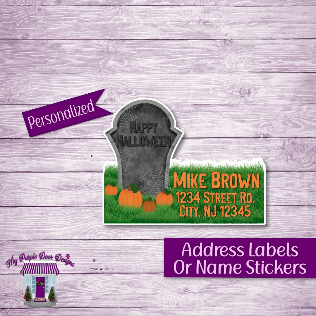 Cute Spooky Gravestone Cemetery Return Address Labels:personalized ...