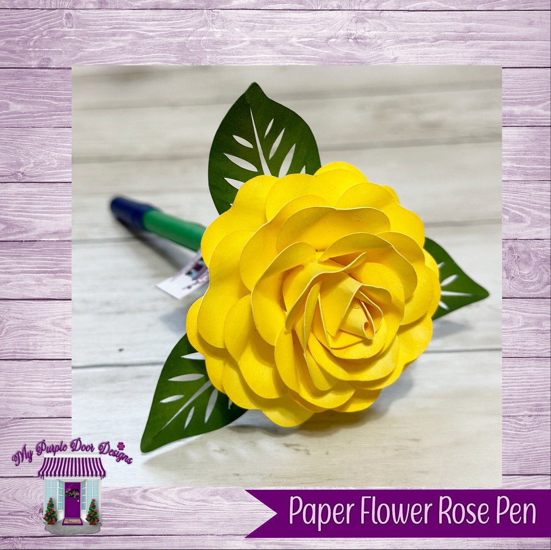 Yellow Paper Flower Pen, Floral Baby Shower Favors, Bridal Shower ...