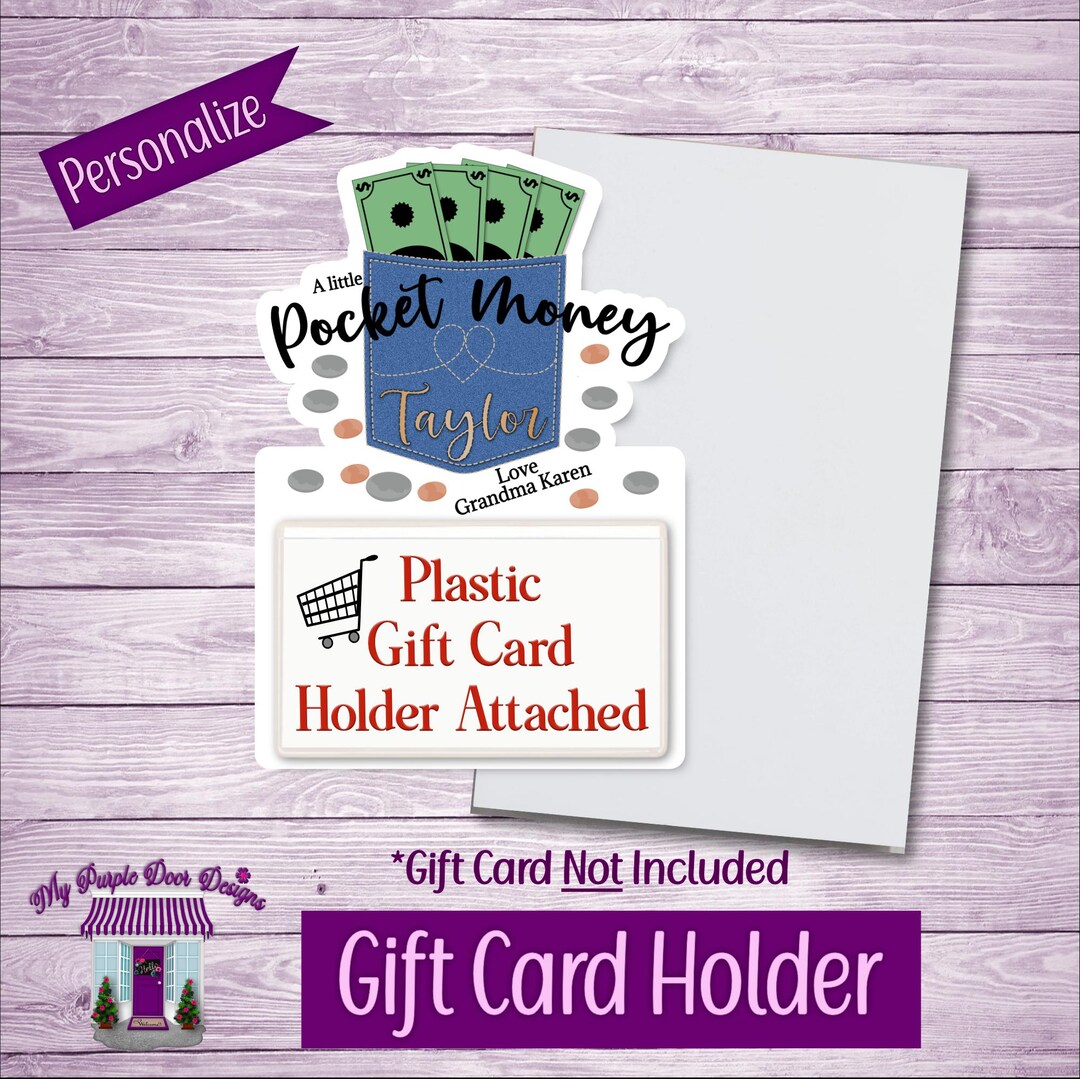 Pocket Money Personalized Gift Card Holder, Greeting Card, Custom ...